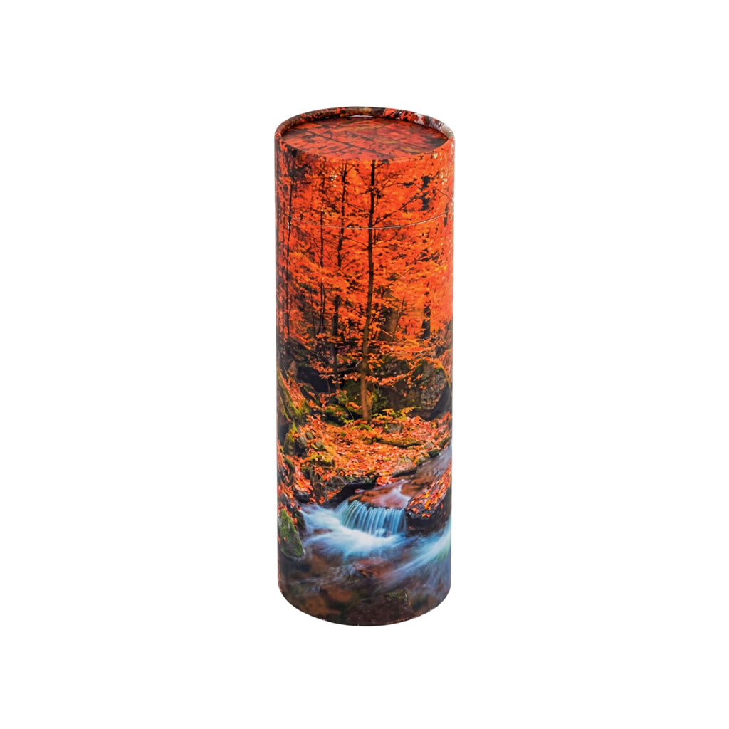 Autumn Forest Scatter Tube | Biodegradable Ashes Containers | Willow