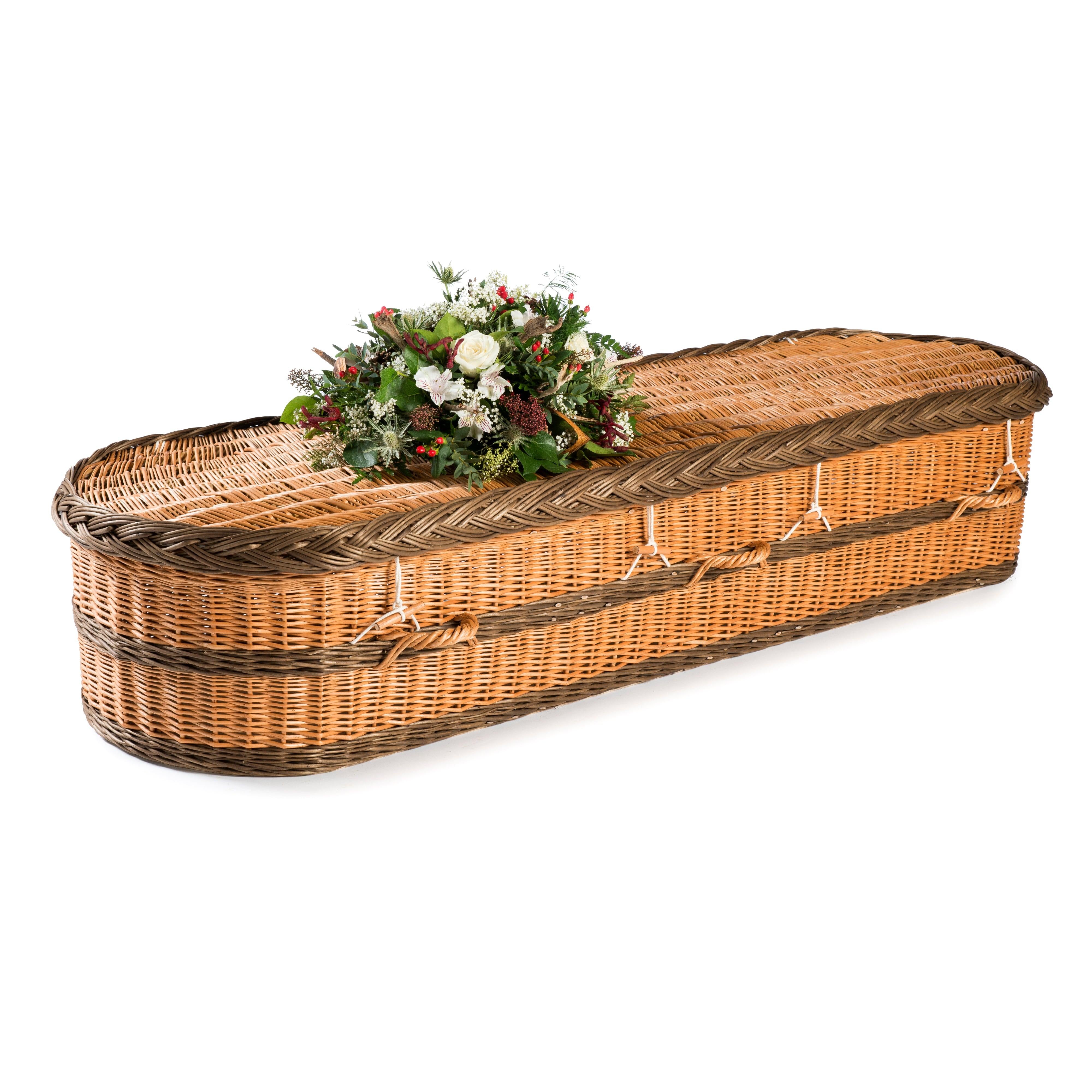 Brown Somerset Rounded - English Willow Coffin / For Burials or Cremations